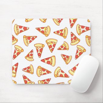Pepperoni Pizza Slice Drawing Pattern Mouse Pad | Zazzle
