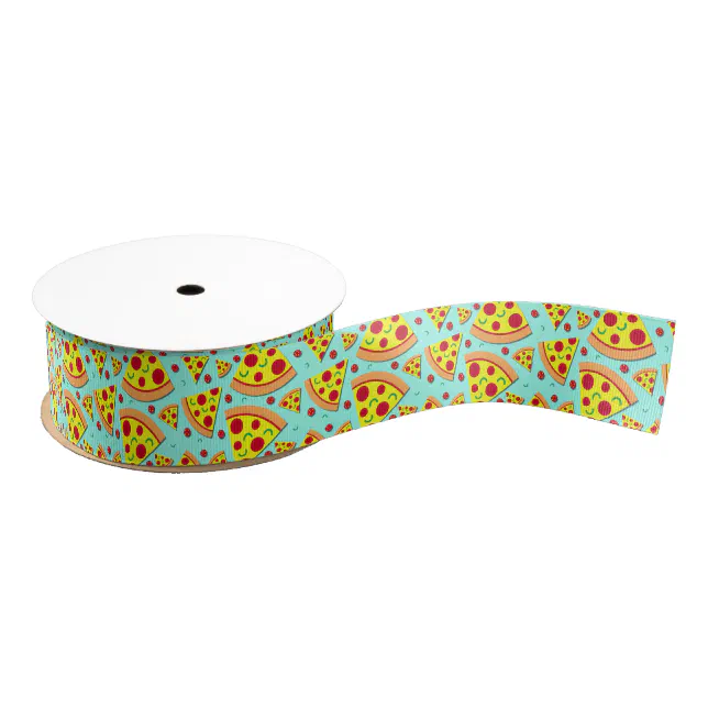 Pepperoni Pizza Slices Italian Pizza Lover Pattern Grosgrain Ribbon ...