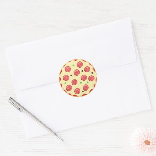 Pepperoni pizza sticker party fun | Zazzle