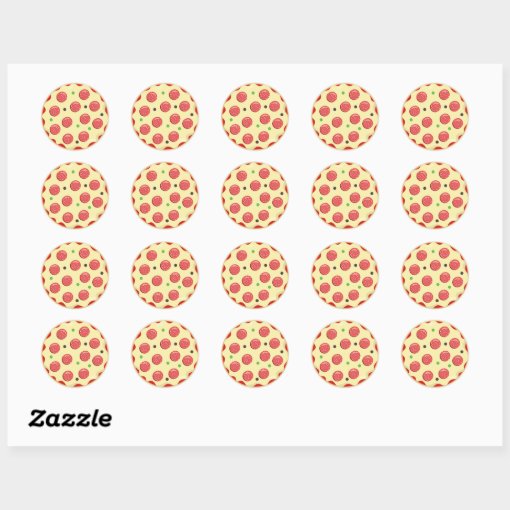 Pepperoni pizza sticker party fun | Zazzle