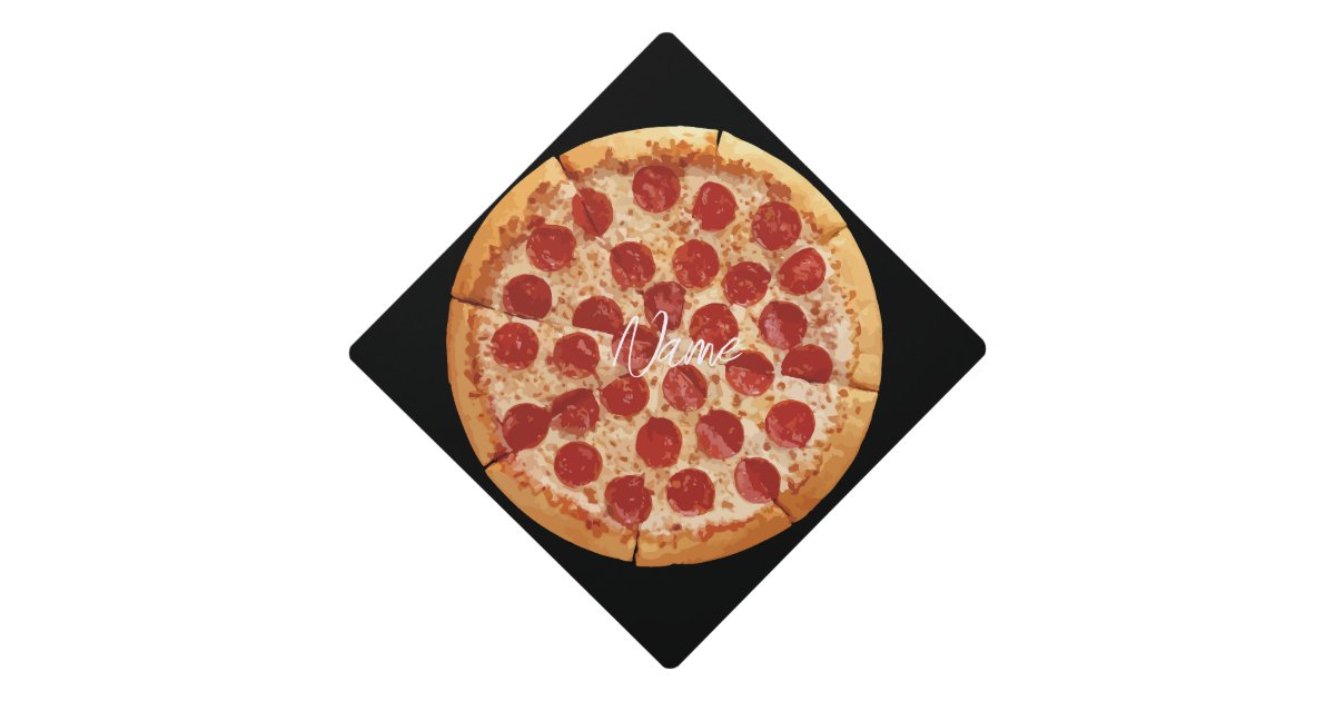 Pepperoni Pizza Thunder_Cove Graduation Cap Topper | Zazzle