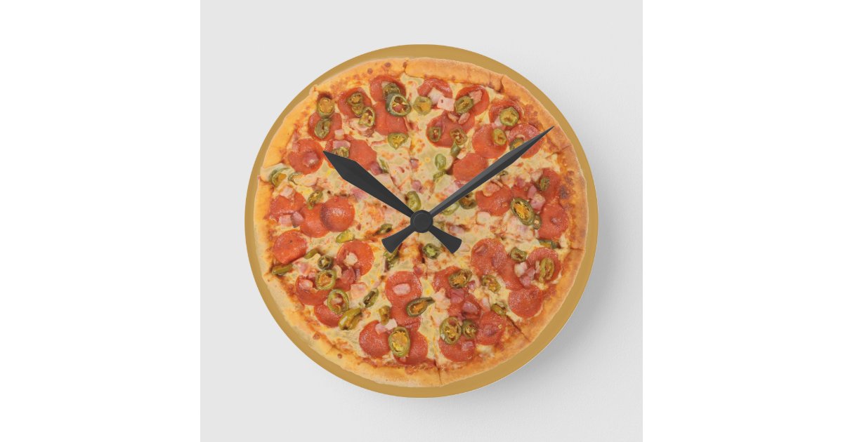 Pepperoni Pizza Wall Clock | Zazzle