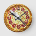 pepperoni pizza wall clock | Zazzle
