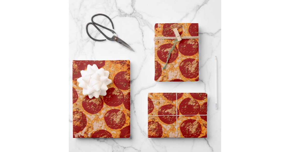 Pepperoni Pizza Wrapping Paper Sheets | Zazzle