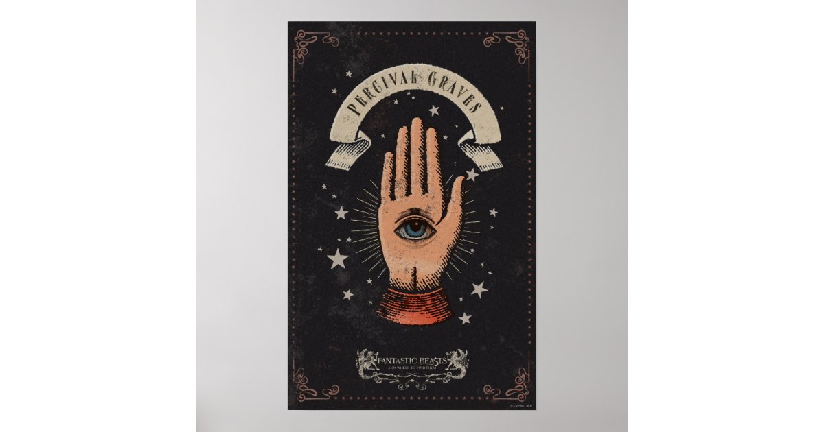 PERCIVAL GRAVES™ Magic Hand Graphic Poster | Zazzle