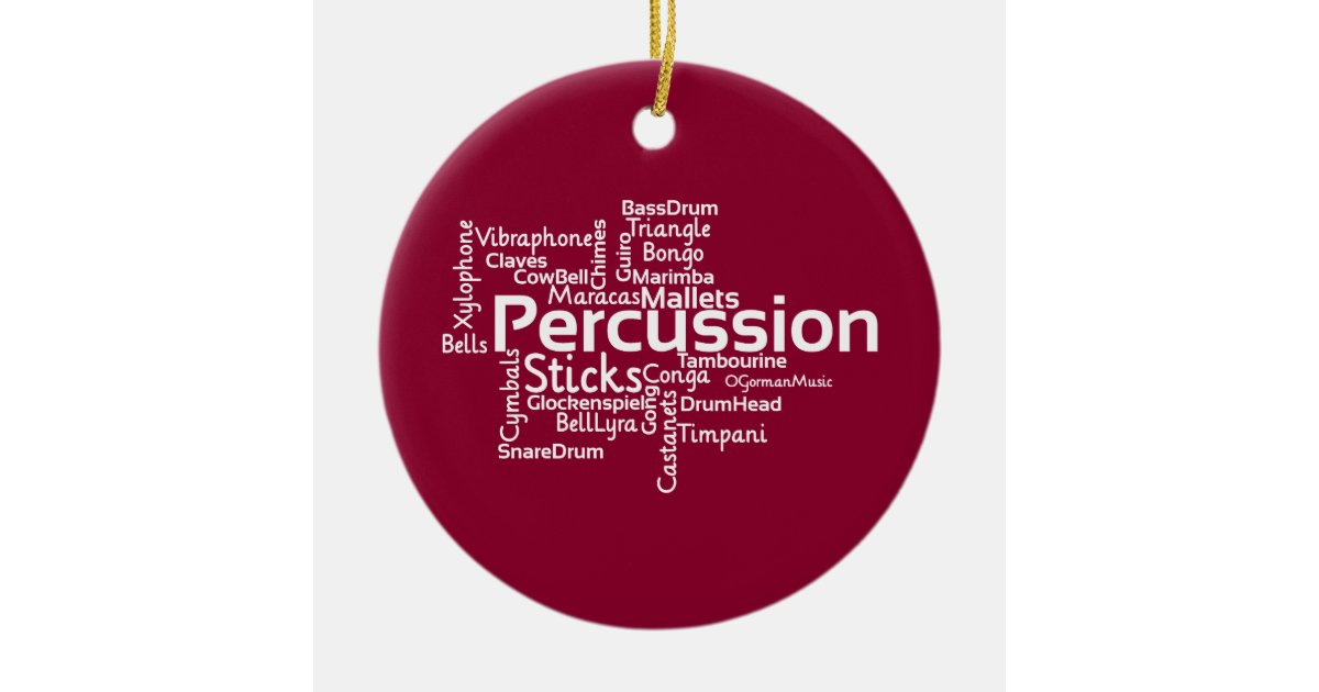 Percussion Word Cloud Ceramic Ornament | Zazzle