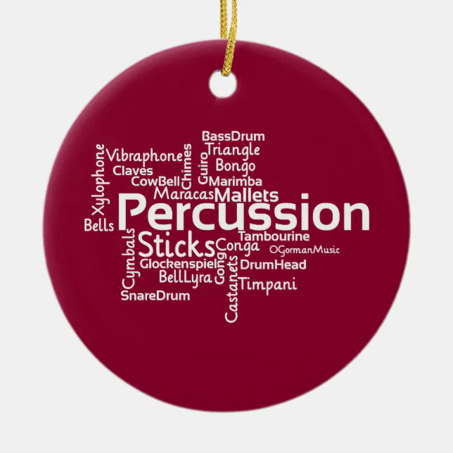 Percussion Word Cloud Ceramic Ornament | Zazzle