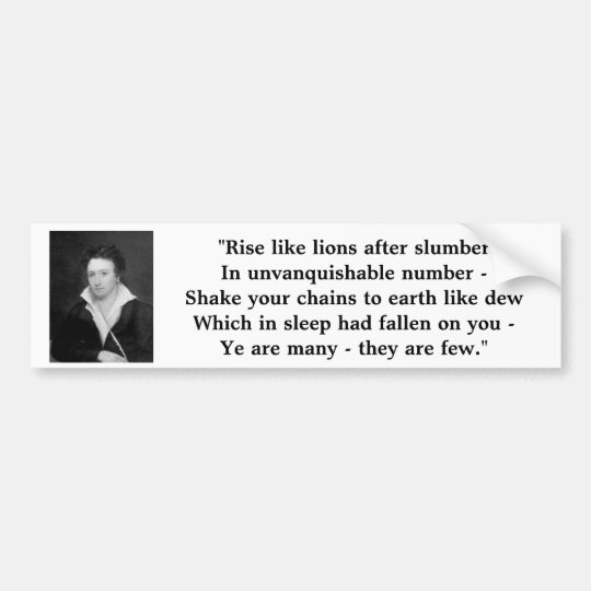 Percy Shelley "The Mask of Anarchy" Bumper Sticker | Zazzle.com