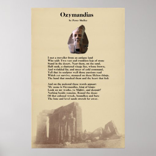 Percy Shelley's Ozymandias Poem Poster | Zazzle