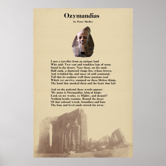 Percy Shelley's Ozymandias Poem Poster | Zazzle.com