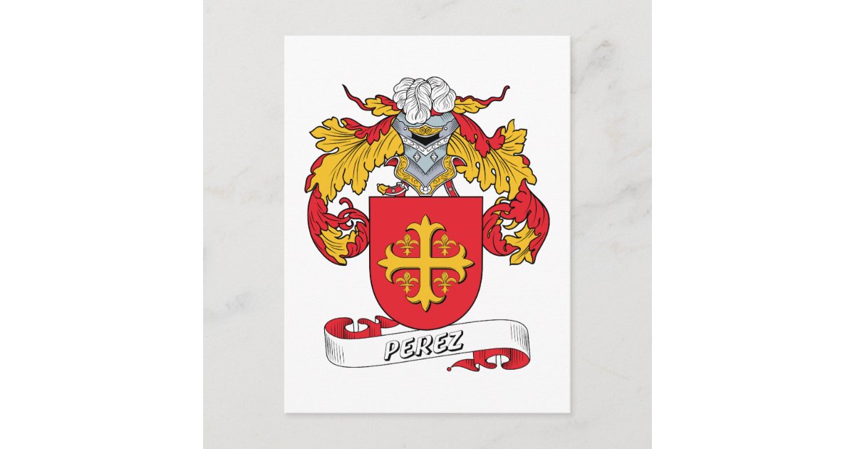 Perez Family Crest Postcard | Zazzle