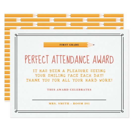 Perfect Attendance Award Invitation | Zazzle.com