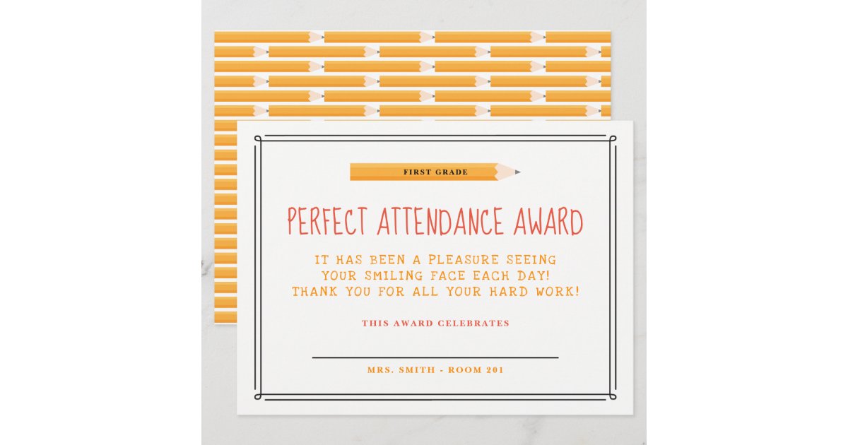 Perfect Attendance Award Invitation | Zazzle
