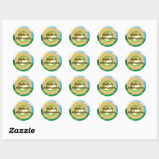 Perfect Attendance Sticker | Zazzle