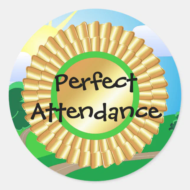 Perfect Attendance Sticker | Zazzle
