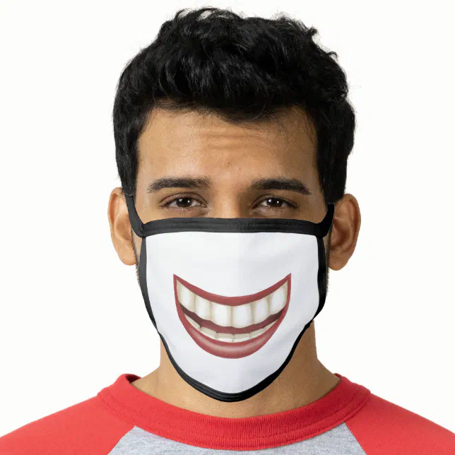 Perfect Big Smile Showing Teeth Fun Face Mask | Zazzle