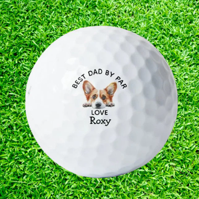 Perfect Corgi GIFT for the Best Dad by Par Golf Balls | Zazzle