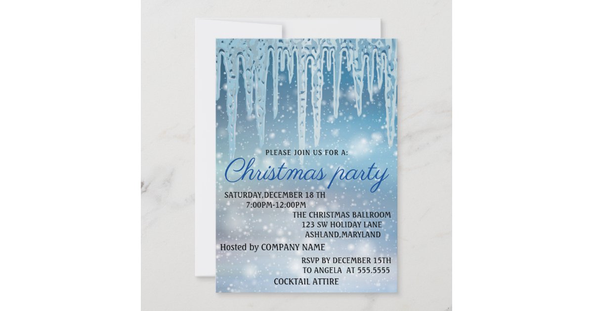 Perfect, Elegant, Blue Christmas Invitation | Zazzle
