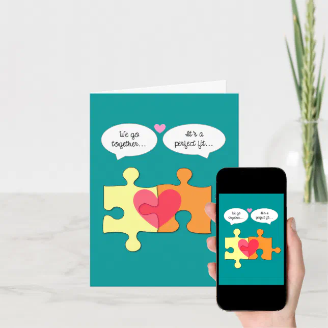 Perfect Fit Puzzle Valentine's Card | Zazzle