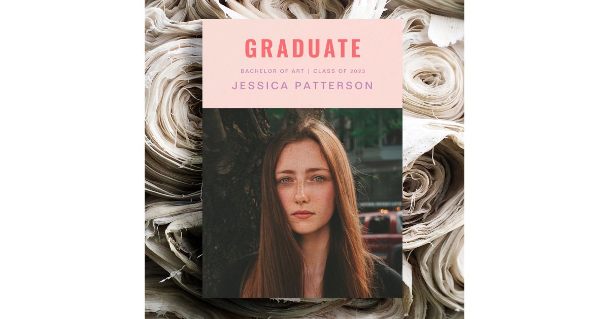 Perfect Graduate Purple Pink Editable Graduation Announcement | Zazzle