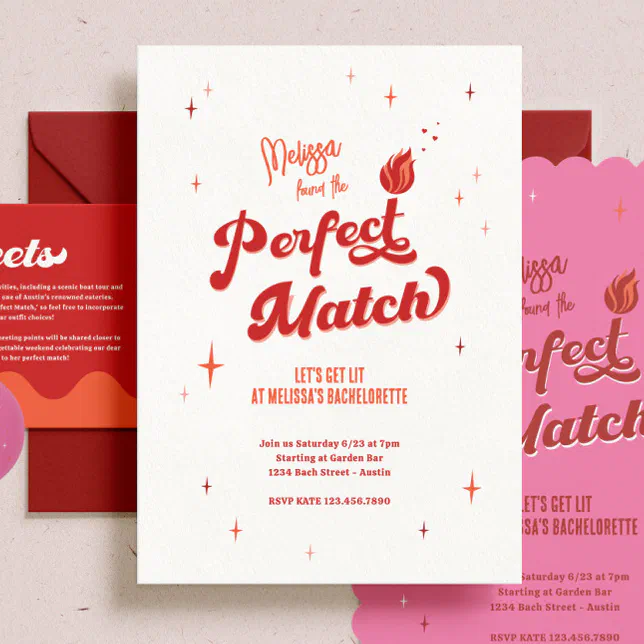 Perfect Match Bachelorette Party Invitation | Zazzle