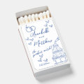 Perfect Match Drawn Blue Wedding Matchbox Favors | Zazzle