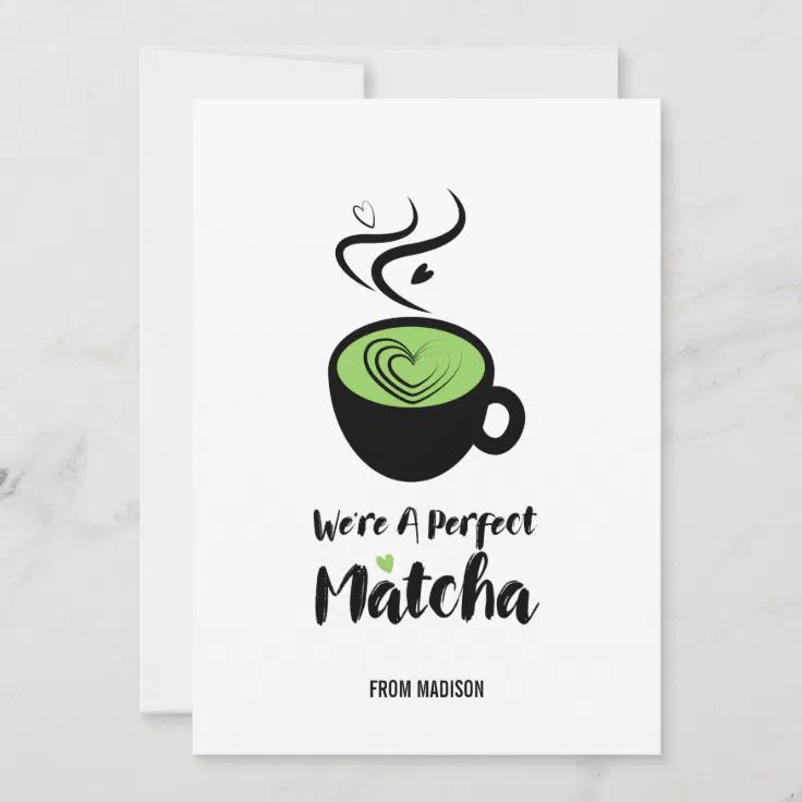 Perfect Matcha Valentine Love Card | Zazzle