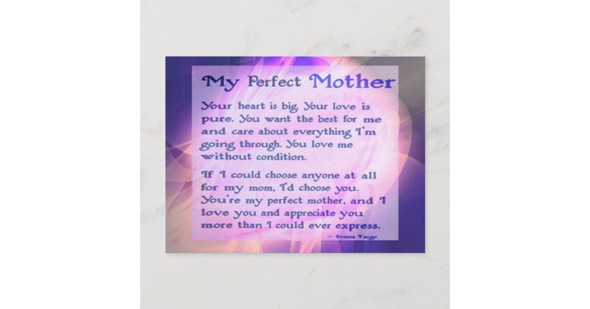 Perfect Mother Postcard | Zazzle