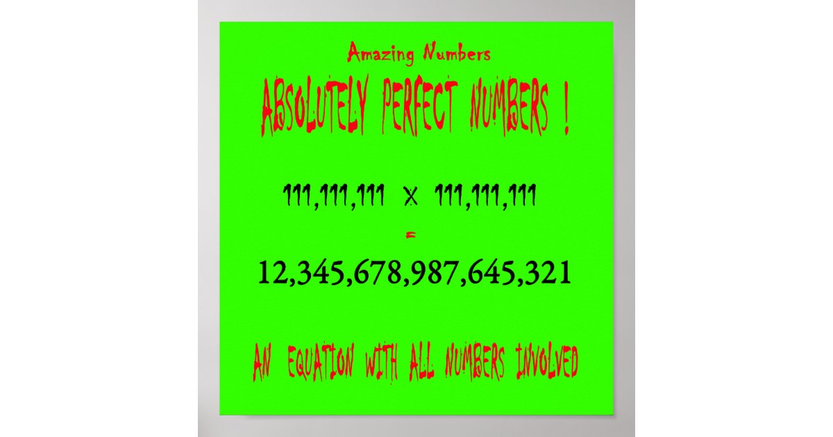 Perfect Numbers Poster | Zazzle