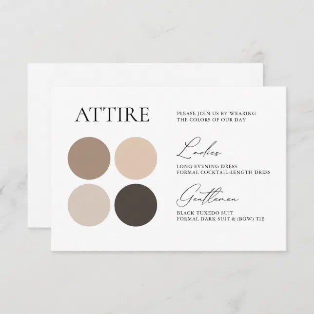 Perfect Pale Wedding Color Palette Card | Zazzle