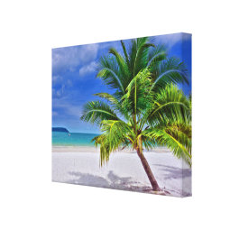 Perfect Palm Tree Tropical Island Beach Canvas Print | Zazzle