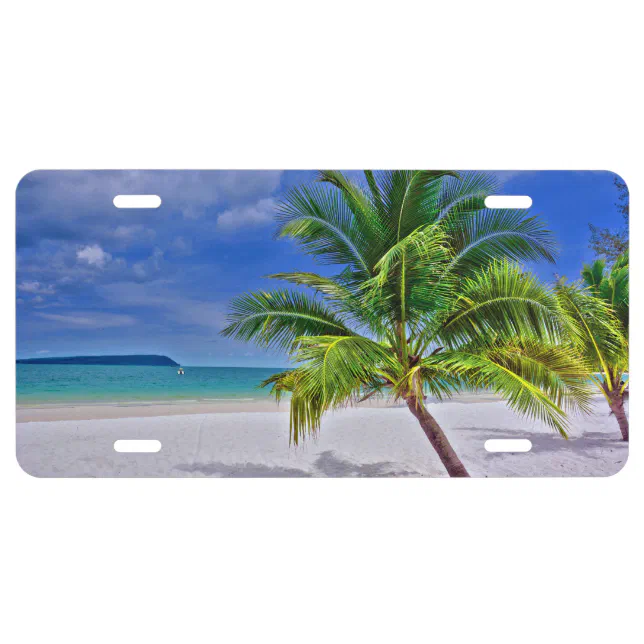 Perfect Palm Tree Tropical Island Beach License Plate | Zazzle