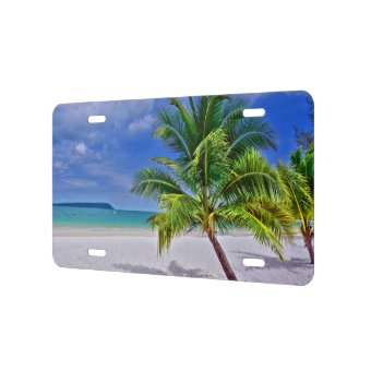Perfect Palm Tree Tropical Island Beach License Plate | Zazzle
