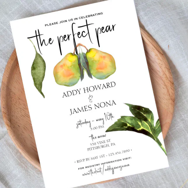 Perfect Pear - Couples Shower Invitation | Zazzle
