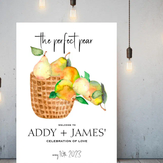 Perfect Pear - Couples Shower Welcome Sign | Zazzle