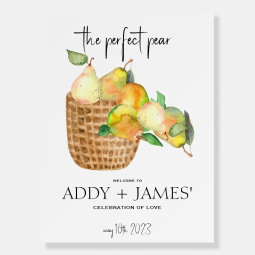 Perfect Pear - Couples Shower Welcome Sign | Zazzle