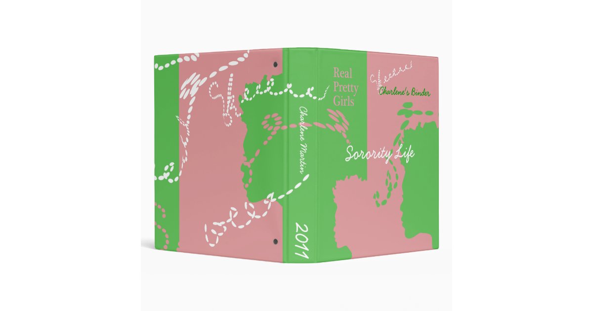 Perfect Pink and Green Binder | Zazzle
