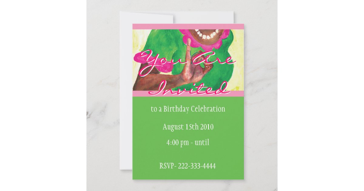Perfect Pink and green Invitation | Zazzle