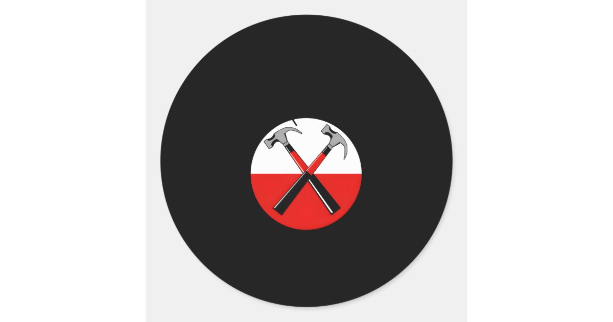 Perfect S Two Hammers Cross Each Other For Classic Round Sticker | Zazzle