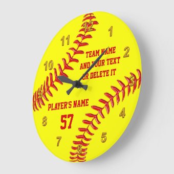 Perfect Softball Senior Night Gifts PERSONALIZED Large Clock | Zazzle