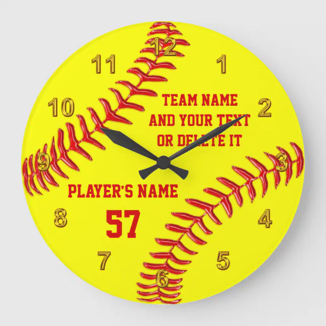 Perfect Softball Senior Night Gifts PERSONALIZED Large Clock | Zazzle