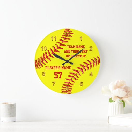 Perfect Softball Senior Night Gifts PERSONALIZED Large Clock | Zazzle