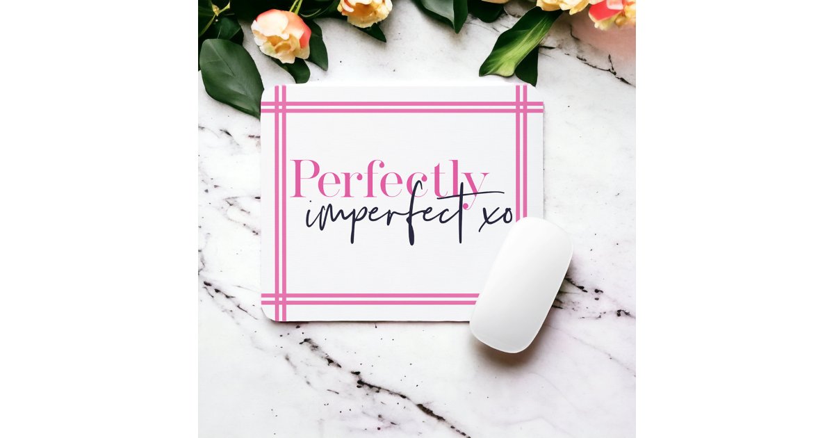 Perfectly Imperfect Stripe Motivational Preppy Mouse Pad | Zazzle