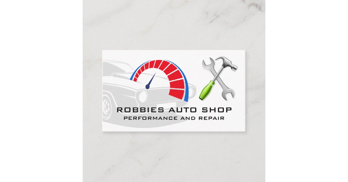 Performance Auto Parts Icons Tool Business Card | Zazzle