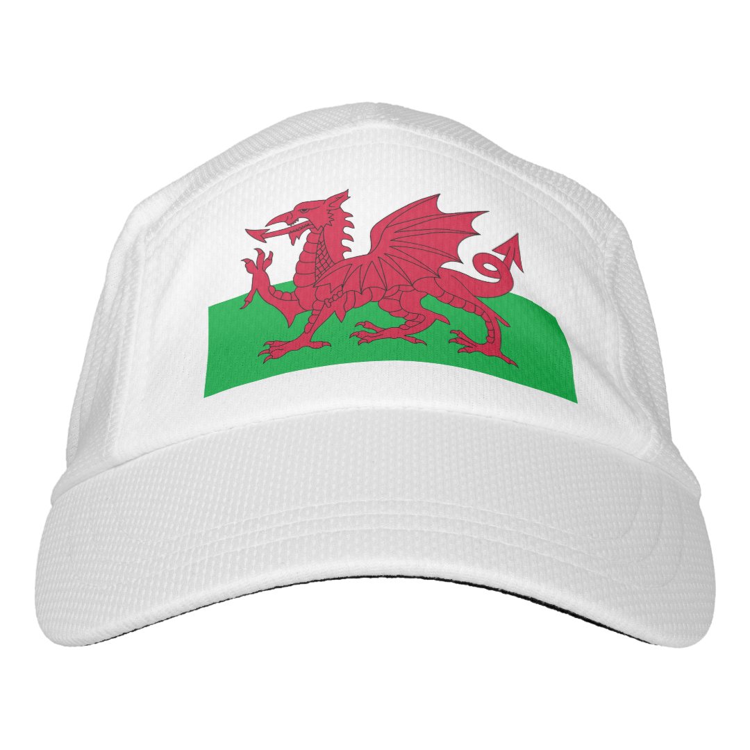 Performance Hat with flag of Wales, UK | Zazzle