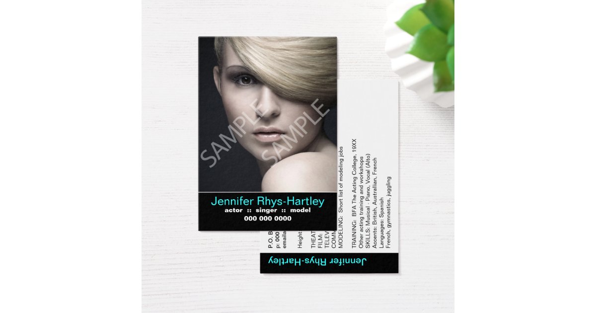 Performers Resume and Headshot Business Card | Zazzle