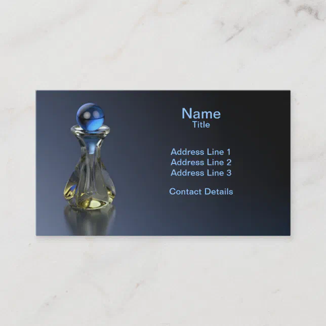 Perfume Bottle Hint of Blue Business Card | Zazzle