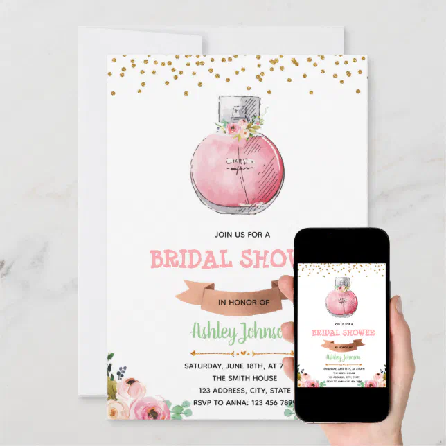 Perfume bridal shower party invitation | Zazzle