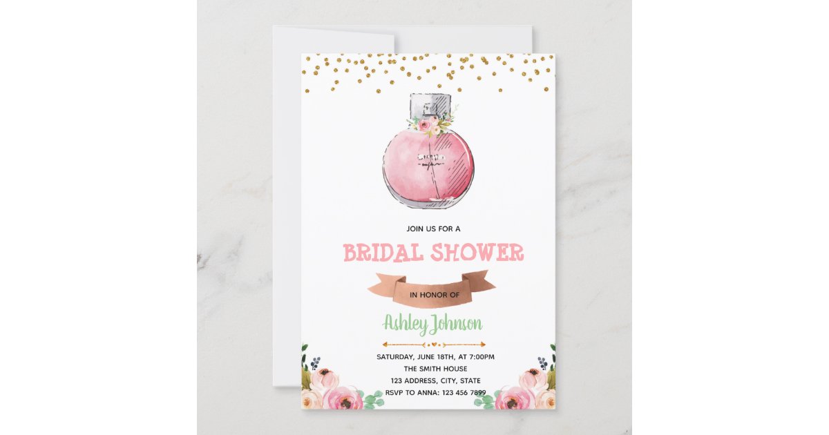 Perfume bridal shower party invitation | Zazzle