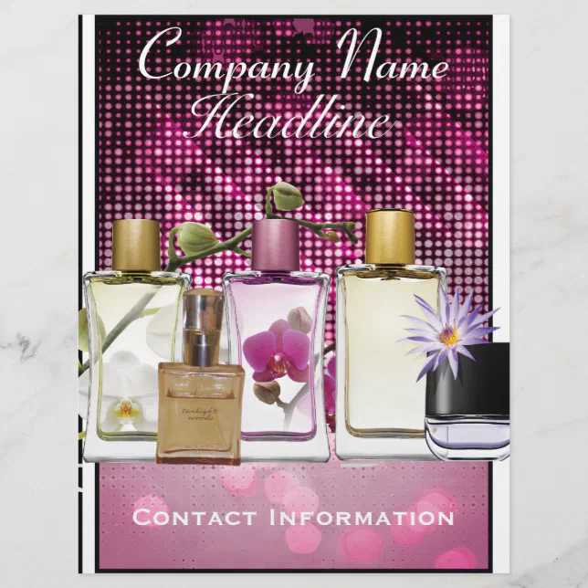 Perfume & Fragrance Marketing Flyer Template | Zazzle